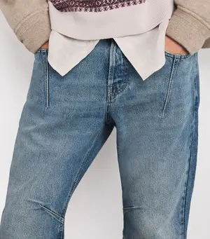 Eleventy Pleated Straight Leg Jeans