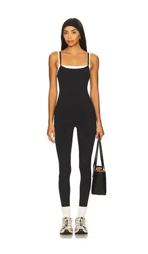 L*Space Finish Line Jumpsuit - Black And Cream