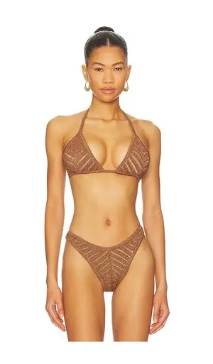 Devon Windsor Lucinda Triangle Bikini Top - Truffle