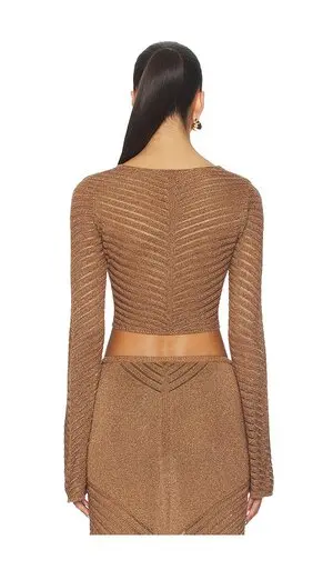 Devon Windsor Raya Metallic Top - Truffle