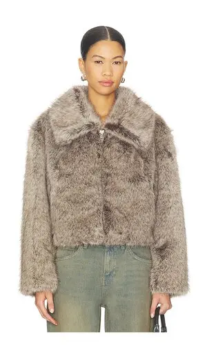LAMARQUE Nova Faux Fur Zip-up Jacket