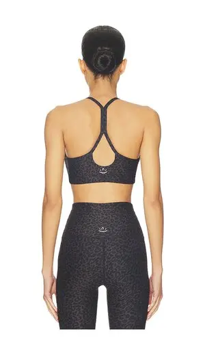 Beyond Yoga Softmark Slim Racerback Sports Bra In Brown - Espresso Leopard
