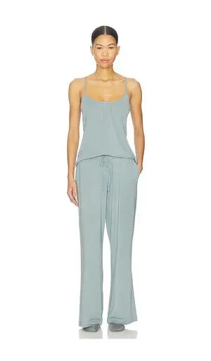 Eberjey Gisele Cami & Pant Pj Set In Green - Lead