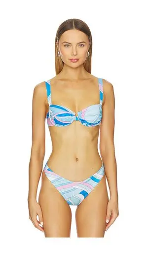 CIN CIN Ariel Ruched Bikini Top - Dolce Blue