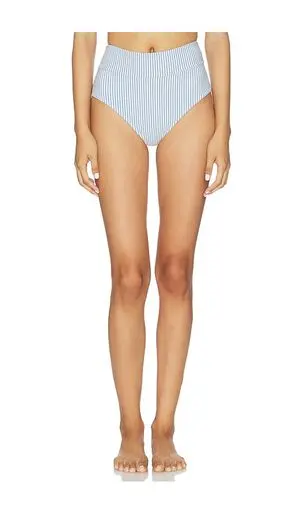MONTCE High Rise Bikini Bottom - Blue Stripe
