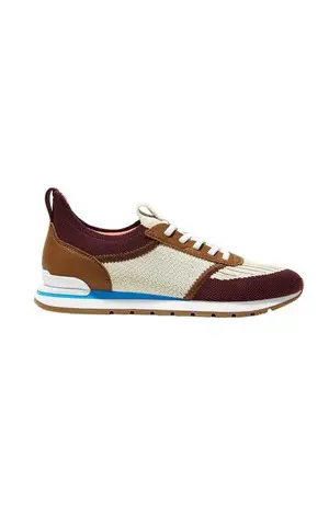 Vivaia Mix-texture Slip-on Sneakers - Beige Burgundy Caramel