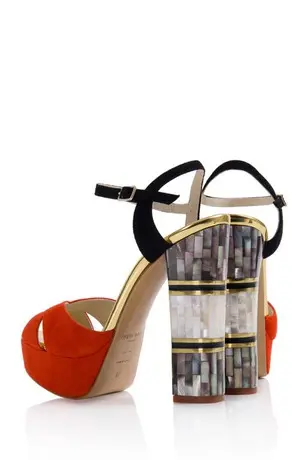FREYA ROSE Suki Ankle Strap Platform Heel Sandal - Red