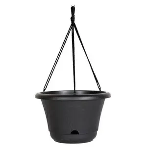 BLOEM 13 Inch Lucca Self Watering Hanging Basket - Black