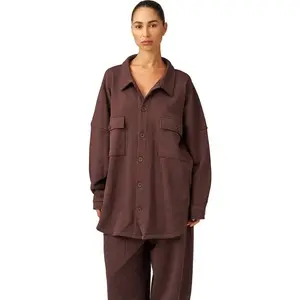 GOTTEX Cozy Coast Airport Button Up Shacket - Brown