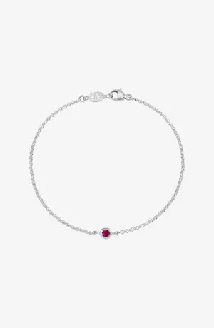 DOWER & HALL Ruby Dewdrop Chain Bracelet - Sterling Silver