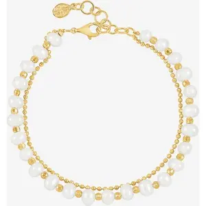 DOWER & HALL Freshwater Pearl Bracelet - Yellow Gold Vermeil