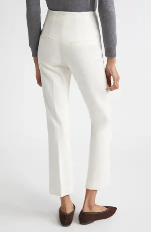 Veronica Beard Kean Pintuck Pleat Crop Pants - Dove