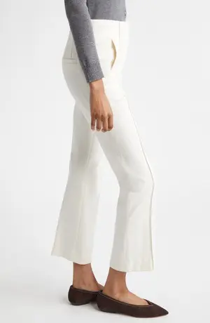 Veronica Beard Kean Pintuck Pleat Crop Pants - Dove