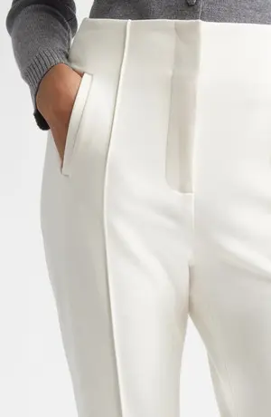 Veronica Beard Kean Pintuck Pleat Crop Pants - Dove