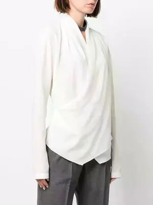 Brunello Cucinelli Silk Wrap Blouse