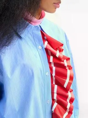 Essentiel Antwerp Striped Button-down Shirt With Ribbon Detailing