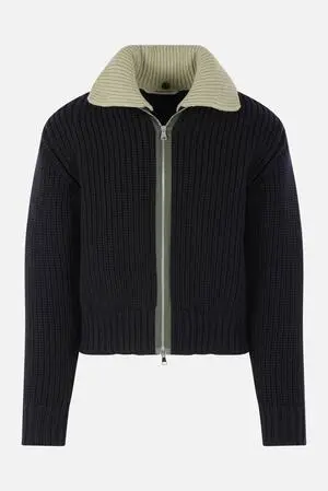 NAMACHEKO Ribbed Wool Knit Cardigan - Black