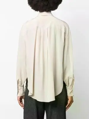 Brunello Cucinelli Beaded-tie Silk Shirt