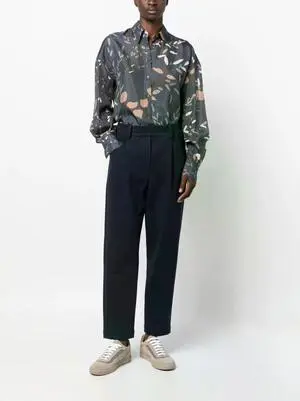 Brunello Cucinelli Leaf-print Silk Shirt