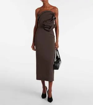 Magda Butrym Draped Wool-blend Cocktail Dress