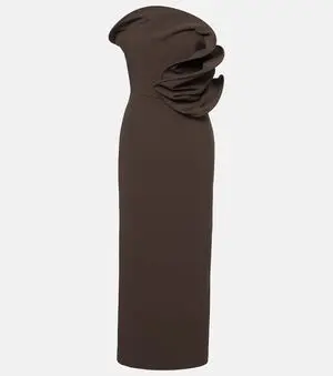 Magda Butrym Draped Wool-blend Cocktail Dress - Brown