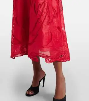 LEO LIN Aubrey Linen-blend Canvas Midi Dress