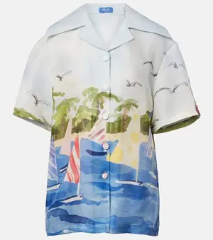 LEO LIN Casey Printed Silk Shirt