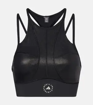 Adidas By Stella McCartney Lamé Sports Bra - Black