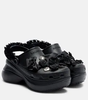 Balenciaga X Crocs Jibbitz Platform Mules - Black