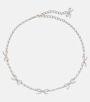 SELF-PORTRAIT Crystal-embellished Necklace - Silver