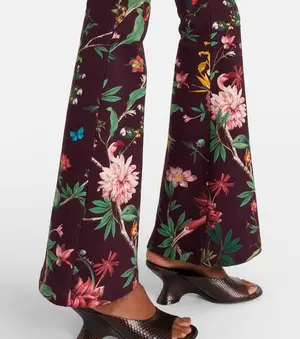 La DoubleJ Floral Cotton-blend Flared Pants