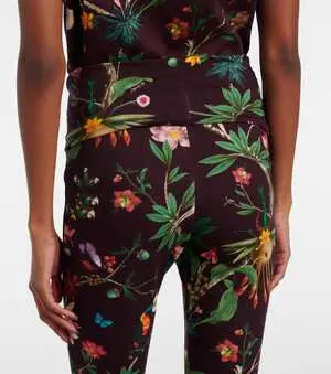 La DoubleJ Floral Cotton-blend Flared Pants