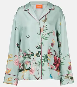 La DoubleJ Printed Silk Shirt - Blue