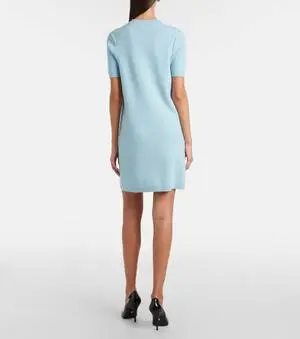 Versace Medusa Wool And Cashmere Shirt Dress - Blue