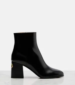 Valentino Garavani Vlogo Leather Ankle Boots