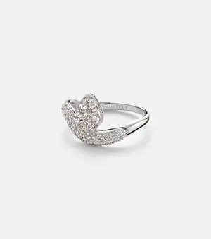 PERSEE Persée Wave Alliance 18kt White Gold Diamond Ring - Silver