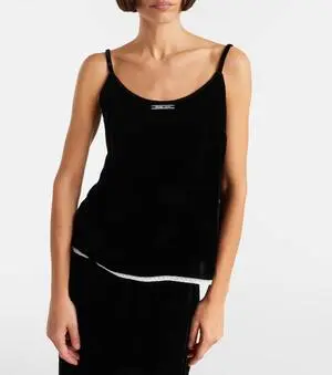 Prada Lace-trimmed Velvet Camisole