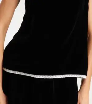 Prada Lace-trimmed Velvet Camisole