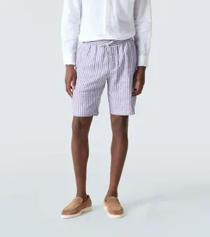 Fedeli Alfa Striped Bermuda Shorts - Blue