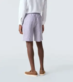 Fedeli Alfa Striped Bermuda Shorts - Blue