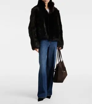 TOTEME Silky Shearling Jacket - Brown