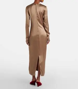 TOTEME Satin Maxi Dress - Beige