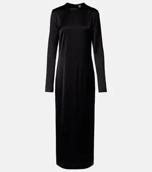 TOTEME Satin Maxi Dress - Black
