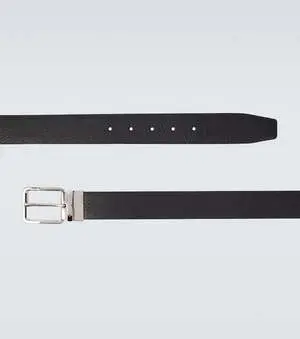 Canali Leather Belt With Silver-tone Hardware