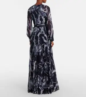 Erdem Floral Voile Gown - Blue