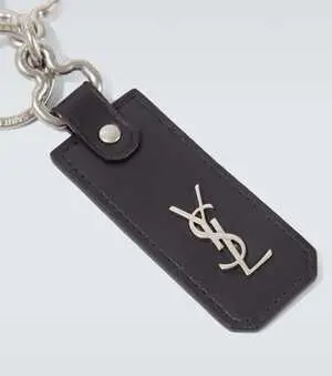 Saint Laurent Cassandre Leather Keychain
