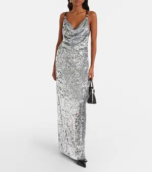 Coperni Draped Sequined Gown