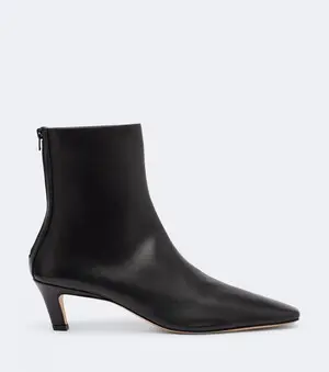 TOTEME Leather Ankle Boots - Black