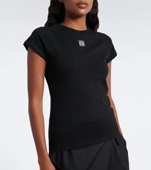 Loewe Anagram Cotton-blend T-shirt - Black