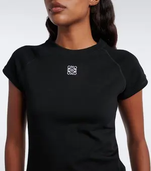 Loewe Anagram Cotton-blend T-shirt - Black
